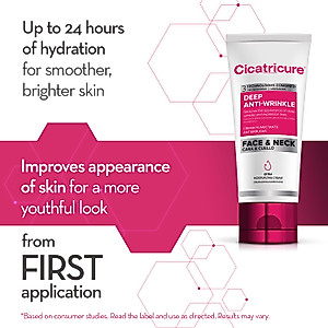 Cicatricure Anti Wrinkle Face & Neck Cream, 3-in-1 Facial Moisturizer with Retinol, Vitamin E & Q Acetyl 10, Hydrating Anti Aging Skin Care, 2.1 Ounces