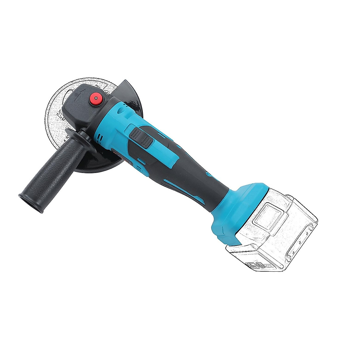 KATSU FIT-BAT 21V Cordless Angle Grinder 115mm 125mm Compact Size for Cutting Grinding Polishing and Sharpening, Batteries Not Included 102604