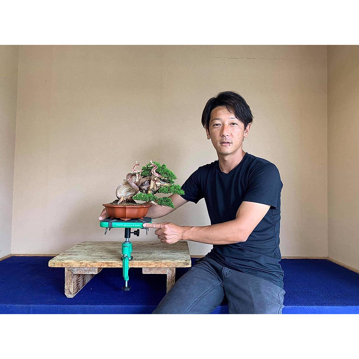 Pollice Verde Green T Mini V - Professional Bonsai Shoin Turntable with clamp