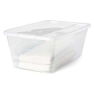 Life Story SHBS 5.5 Quart Rectangular Clear Plastic Protective Storage Shoe Box (12 Pack)