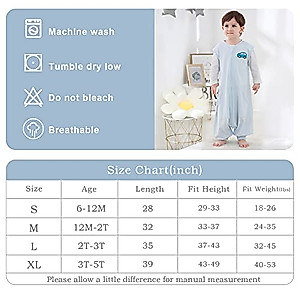 HOMEAL Toddler Sleeping Bag with Legs,Wearable Blanket ,Weighted Sleep Sack Baby 6months-5T, S-XL (Blue, 2T-3T)