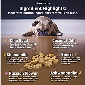 Majesty's Grain-Free Buddy Bites Kalm and Kool Wafers for Small/Medium Dogs - Superior Nervous System Support Supplement - Carob and Sweet Potato Flavored - 28 Count (Up to 8 Week Supply) (2 Pack)
