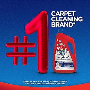 Resolve Pet Expert Carpet Steam Cleaner Solution, Pet Stain and Odor Remover, Carpet Cleaner, Carpet Cleaner Solution, 96 fl oz Bottle, 2X Concentrate