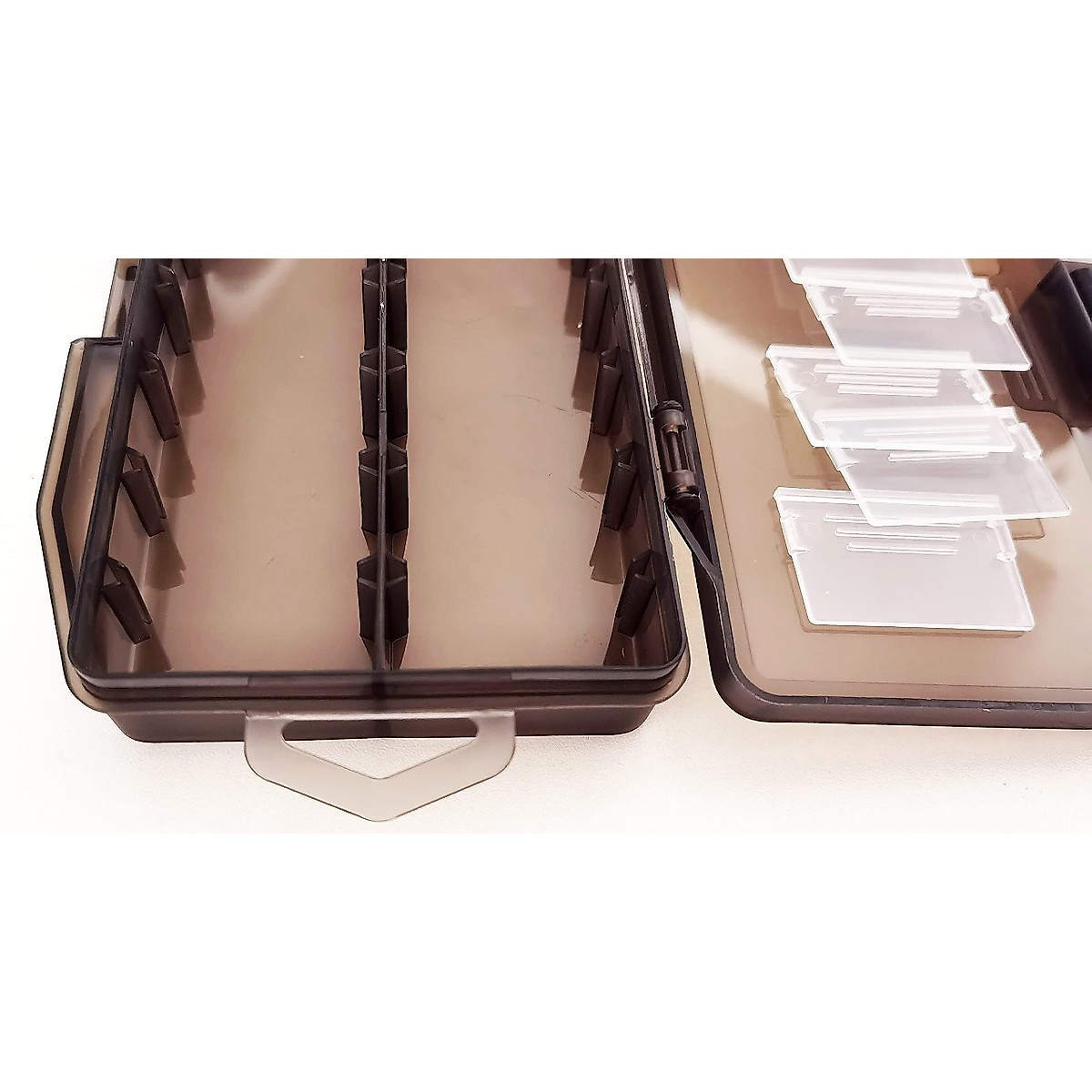 Fishing tackle lure baits box with removable dividers, Storage box for small things 2 pieces, Brown (CF-BOX-01)