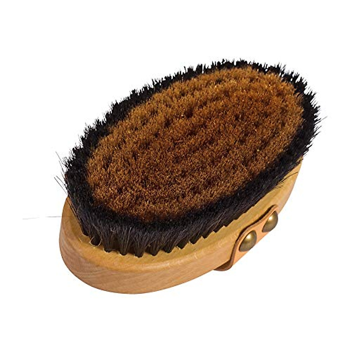 Redecker Fine Bronze Wire/Horsehair Massage Brush Body Ionic with Oiled Beechwood Handle, 5-3/8-Inches