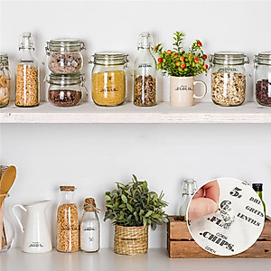 CRASPIRE Kitchen Pantry Labels 12 Sheets Preprinted Clear Kitchen Food Labels Water Resistant Organize Labels for Containers Jars Canisters Storage Bins