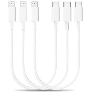 [Apple MFi Certified] Short USB-C to Lightning Cable (3Pack 0.6FT), iPhone Fast Charger Cable USB-C Power Delivery Charging Cord High Speed Data Sync for iPhone 14 13 12 11 Pro XS XR X 8 iPad Airpods