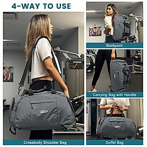 G4Free 40L 3-Way Duffle Bag Backpack Gym Bag for Men Women Sports Duffel Bag with Shoe Compartment Travel Backpack Luggage