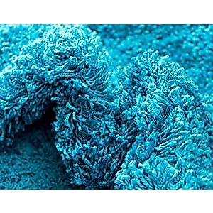 Unique Loom Solid Shag Collection Area Rug (8' x 10' Rectangle, Turquoise)