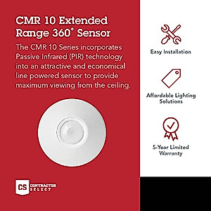 Sensor Switch CMR 10 Contractor Select Ceiling Mount Occupancy Sensor, 28 Foot Radius, White