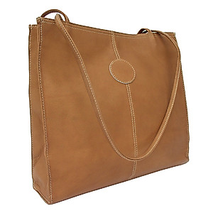 Piel Leather Medium Market Bag, Saddle, One Size