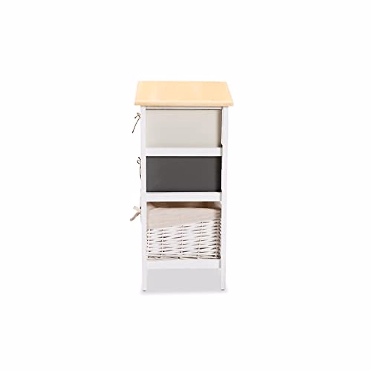 Baxton Studio Diella Modern and Contemporary Multi-Colored Wood 2-Drawer Storage Unit with Basket