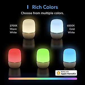 Smart WiFi Table Lamp, Bedside Lamp, Compatible with Apple HomeKit, Siri, Amazon Alexa, Google Assistant and SmartThings, Multi-Color Bedroom Lamp, Voice Control, App Control, Schedule
