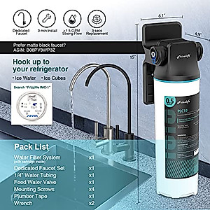 Frizzlife SW10F Under Sink Water Filter System with Brushed Nickel Faucet, NSF/ANSI 53&42 Certified, Reduces 99.99% Lead, Chlorine, Bad Taste & Odor, 8K Gallons High Capacity, 0.5 Micron, USA Tech