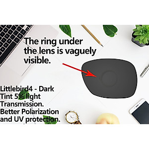 Littlebird4 1.5mm Black Polarized Replacement Lenses for Oakley Oil Rig Sunglasses