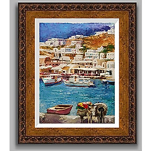 (SOLD) Summer in Greece - Greek Islands in the Mediterranean by internationally renown painter Yary Dluhos.