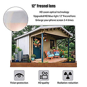 12” HD Screen Magnifier,3D Screen Projector/Amplifier,Wooden/Foldable/Portable Stand,Movies/Videos/Gaming Enlarger Holder,Accessories/Gadget/Tool,Compatible with iPhone/Android/Mobile/Smart/Cell Phone
