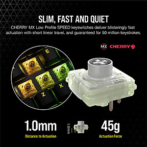 Corsair K60 RGB Pro Low Profile Mechanical Gaming Keyboard - Cherry MX Low Profile Speed Mechanical Keyswitches – Slim and Streamlined Durable Aluminum Frame - RGB Backlighting (Renewed)