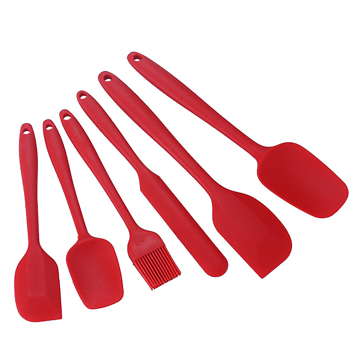 Food Grade Silicone Spatula Set of 6, High Temperature Resistant Seamless One Piece Design, Kitchen Utensils Nonstick for for Cooking, Baking and Mixing