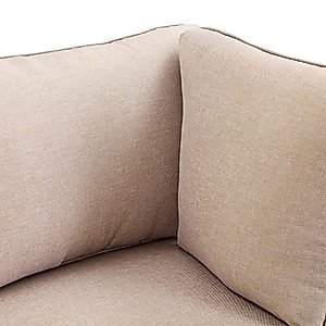 LOKATSE HOME Outdoor Corner Sofa Patio Conversation Chair with Cushion for Garden, Pool, Porch, Beige