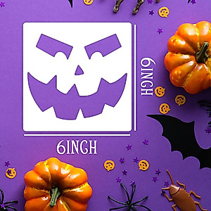 6” Pumpkin Face Stencils Halloween Stencils Reusable Pumpkin Carving Stencil for Painting on Wood Paper Window