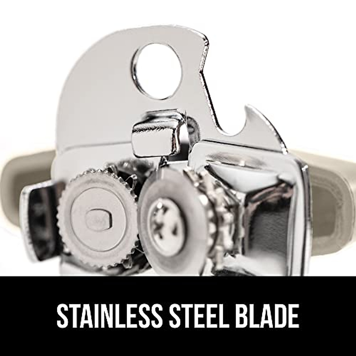 Gorilla Grip Manual Can Opener and Silicone Dish Drying Mat, Can Opener Includes Built-In Bottle Opener, Dish Drying Mat is 13x11 Inch, Both in Almond Color, 2 Item Bundle