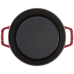 Staub Cast Iron Dutch Oven 5-qt Tall Cocotte, Made in France, Serves 5-6, Cherry