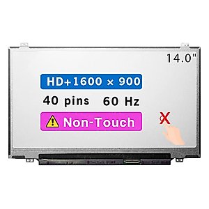 Screen Replacement for Dell Inspiron 14R 7420 (2020) 14.0" HD+ 1600x900 40 pin LCD Non-Touch Screen Display Panel