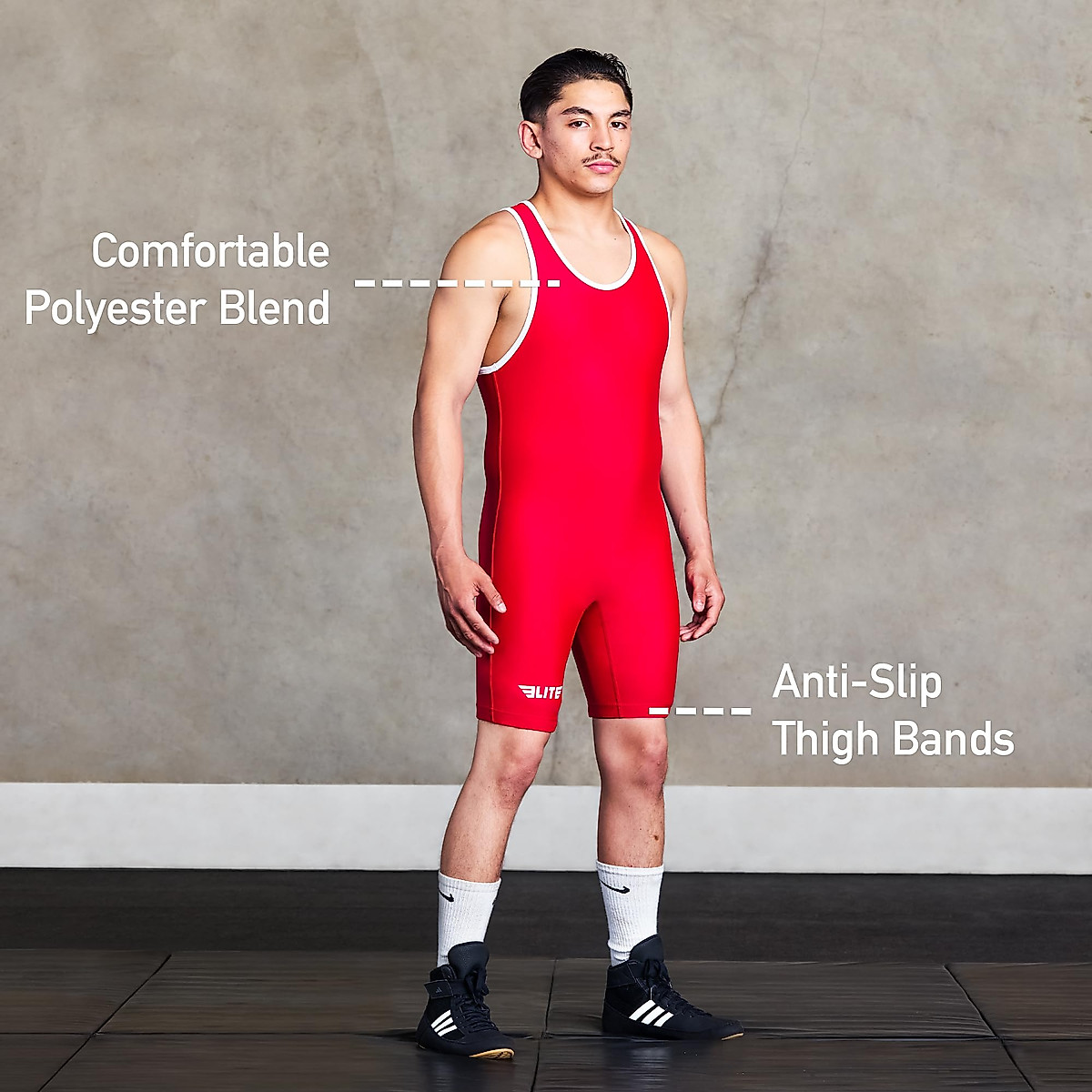 Elite Sports New Item Standard Wrestling Singlet, XX-Large, Red