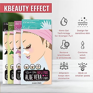Look At Me Nose Pore Strips (2-Pack, 10 Nose Strips). Korean Skin Care Blackhead Remover with Lavender. K Beauty Pore Cleaner and Pore Extractor. Acne Mask for Blackhead Removal. Adhesive Pore Mask.