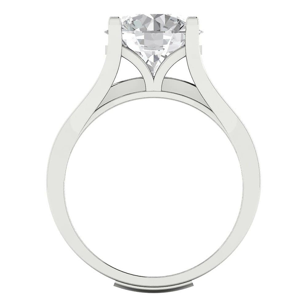 Clara Pucci 2.89ct Round Cut Solitaire Created White Sapphire Engagement Promise Anniversary Bridal Ring Band set 14k White Gold 5.5