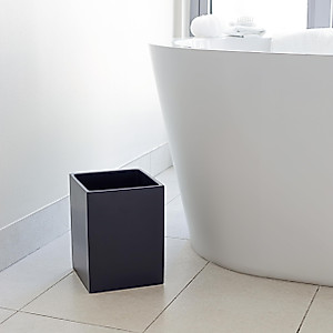YEW DESIGN Matte Black Square Small Trash Can, 2 Gallons / 7.5L Garbage Can, Waste Basket for Home, Bathrooms, Office, Under Desk, Bedroom, Laundry Room, Kitchen, Kids Room, and Dorm