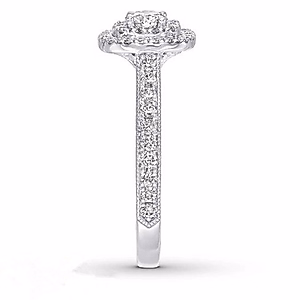 Aihpos Halo Engagement Rings for Women 1.25 Carat(ctw) Moissanite Wedding Rings 925 Sterling Silver 10K 14K 18K Gold Promise Anniversary Rings for Women with Free Text Engraving (14K Gold)