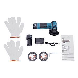 Mini Angle Grinder, Angle Grinder Tool Grinders Power Tools, Electric Metal Grinder 19500 RPM with 2pcs 12V 2000mAh Battery & 2pcs Discs, Non-Slip Handle for Metal, Wood