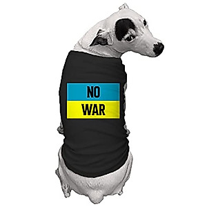 No War - Peace Ukraine Flag Dog Shirt (Black, Medium)