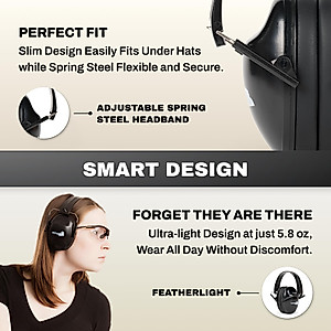 Rifleman PXS, Adjustable Folding Noise Reduction Safety Ear Muffs, SNR 25dB, Professional Hearing Protection for Shooting, Hunting, Construction, Sports, Travel, and More