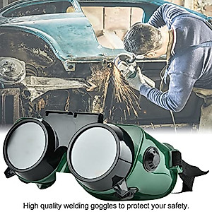 Flip-Up Front Welding Goggles, Safety Eye Protection Welder Goggles with 50 mm Lens, Protective Glasses Used for Welding, Soldering, Torching, Brazing & Metal Cutting
