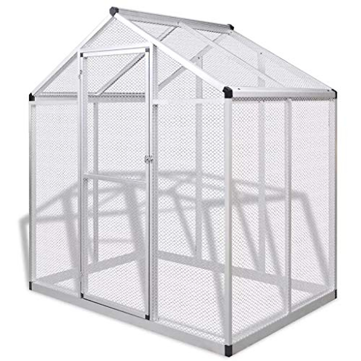 FAMIROSA Outdoor Aviary Aluminium, Large Pigeon Cage, Aluminium Bird Cage Bird House, Parrot Cage Bird Aviary for Outdoor, 70.1" x 48" x 76.4" (L x W x H)