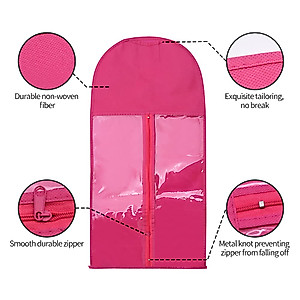 Hair Extension Storage Bag, 5 Pack /10 Pack/ 20 Pack Hair Extension Holder with Hanger, Strong Portable Hair Extension Hanger, Dustproof Portable Suit with Transparent Zip Up Closure, for Store Style Human Hair(10pcs Hair Storage Bag)