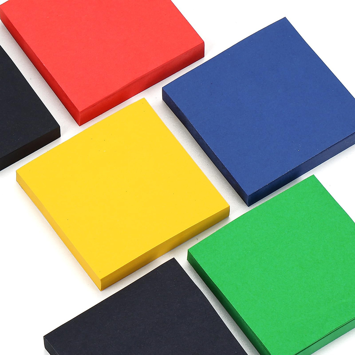 EOOUT Sticky Notes, 3x3 Inches, 6 Pads, Dark Color, Self-Stick Post for School Supplies, Strong Adhesive, Dark Color Sticky Pad with 1 Metallic Pen, 720 Sheets