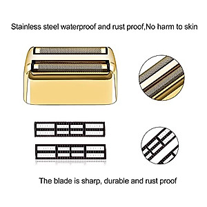Shaver Replacement Foil and Cutters compatible with BaByliss Barberology Double FXFS2G Metal shaver foil replacement Gold