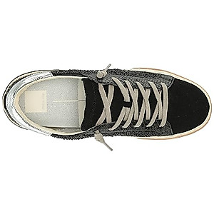 Dolce Vita Women's Zina Crystal Sneaker, Black Suede, 8