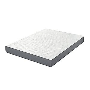 Olee Sleep 6 Inch Ventilated Gel Infused Memory Foam Mattress, CertiPUR-US® Certified, Gray, Twin XL