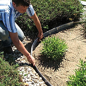 EasyFlex Aluminum Landscape Edging Project Kit, 4 Metal Garden Edging Pieces with Spikes, 24' Kit, Bronze