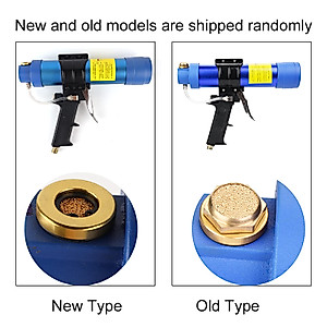 Yuecoom Seam Sealer Gun, Pneumatic Glass Glue Sealant Caulking Gun, Adjustable Silicone Gun 310ML with Spray Adhesive Blown Film Extended Nozzle Cartridge Air Gun