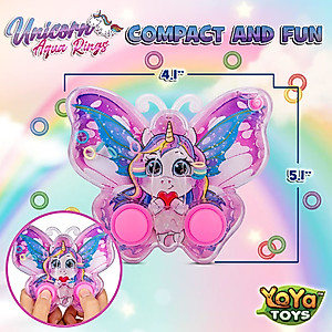 YoYa Toys Unicorn Butterfly Ring Toss Handheld Game - Games for Kids Handheld with Cute Unicorn Design, Classic-Style Retro Game, Portable & Travel-Friendly Handheld Games for Kids