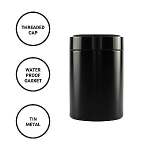 Joseph Spliffs Stash Can - Airtight Container, Waterproof Multipurpose Storage, Leaf Screw-Top Lid Lock - 3 Pack (60ml, 45mm*60mm Black)