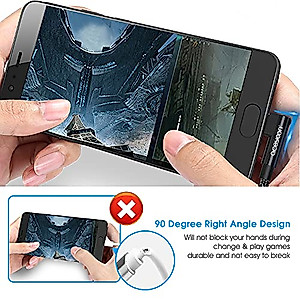 aceyoon [3 Pack] 90 Degree USB C Cable 0.6ft Short Right Angle Type C Charger Braided USBC to USB A 20cm L Shape Charging and Data Sync Cord Compatible for S10 S9 S8, P40 P30 P20, Mate 30/20, Pixel