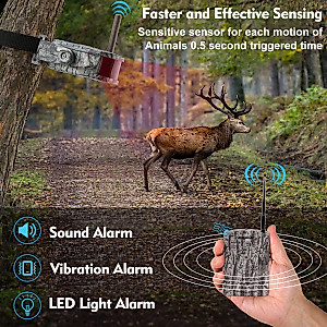Wireless Alarm System Kits, 300M Wide Range IR Night Vision Alarm in Full Dark Outdoor Weather Resistant 5 Motion Sensor Detector &1 Receiver for Perimeter Trip, Fence Trail Wild Hunting Blind Trap