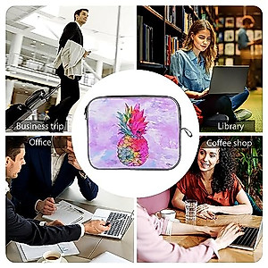 Hawaiian Tropical Neon Pineapple Laptop Sleeve Case Protective Notebook Carrying Bag Travel Briefcase 14inch